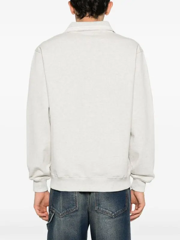 Drole De Monsieur Embroidered-logo Cotton Jumper - Grey