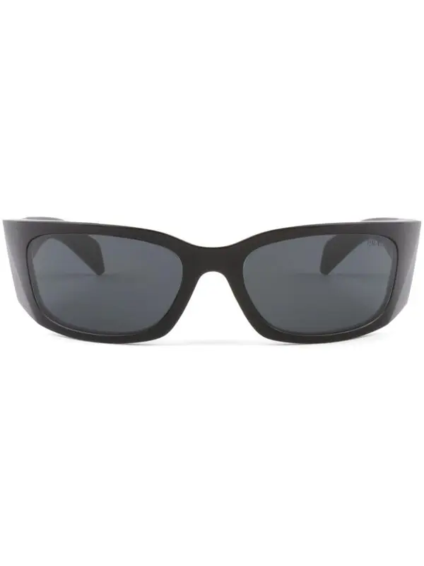 Prada Symbole Wraparound Sunglasses - Black