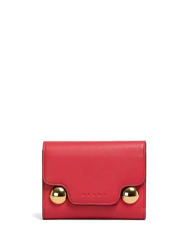 Marni Trunkaroo Trifold Leather Wallet - Red