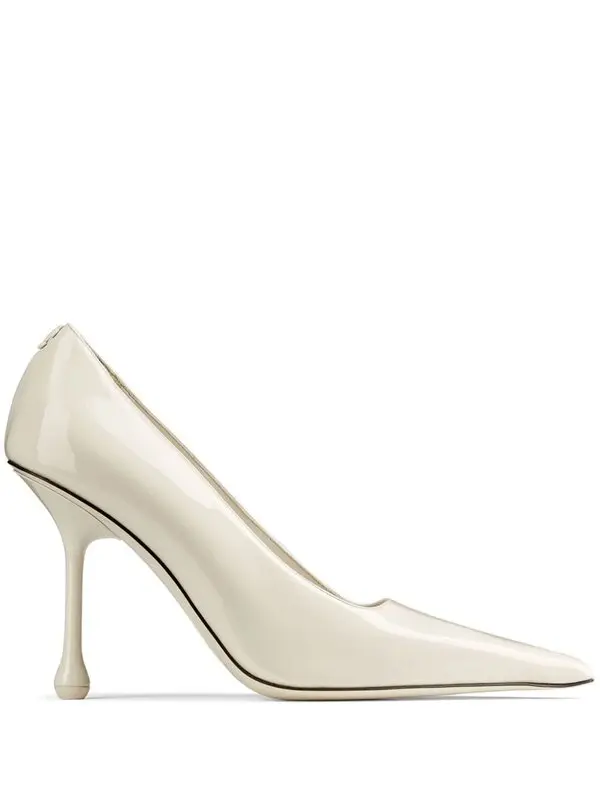 JIMMY CHOO Ixia 95 Patent Leather Pumps - White