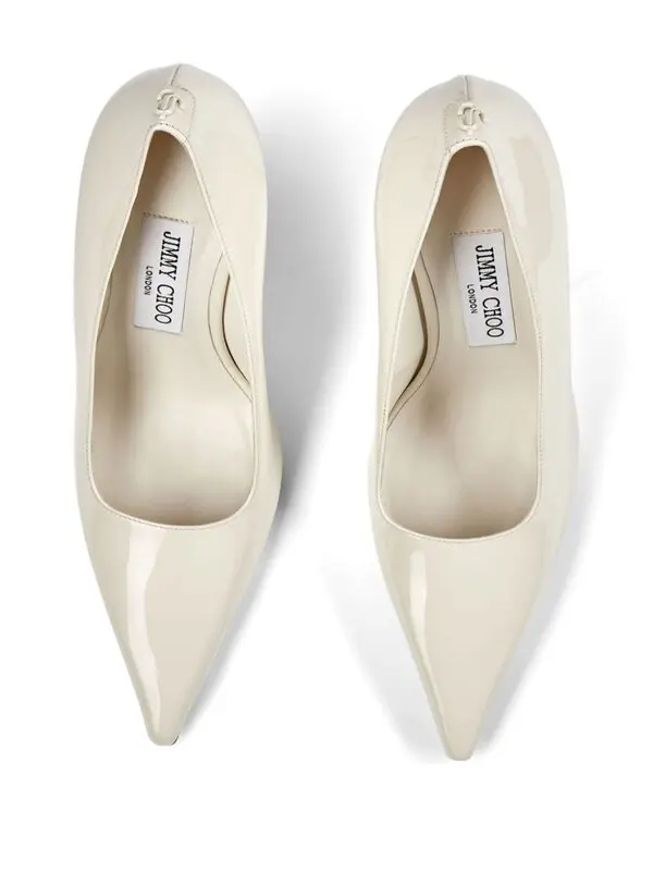 JIMMY CHOO Ixia 95 Patent Leather Pumps - White
