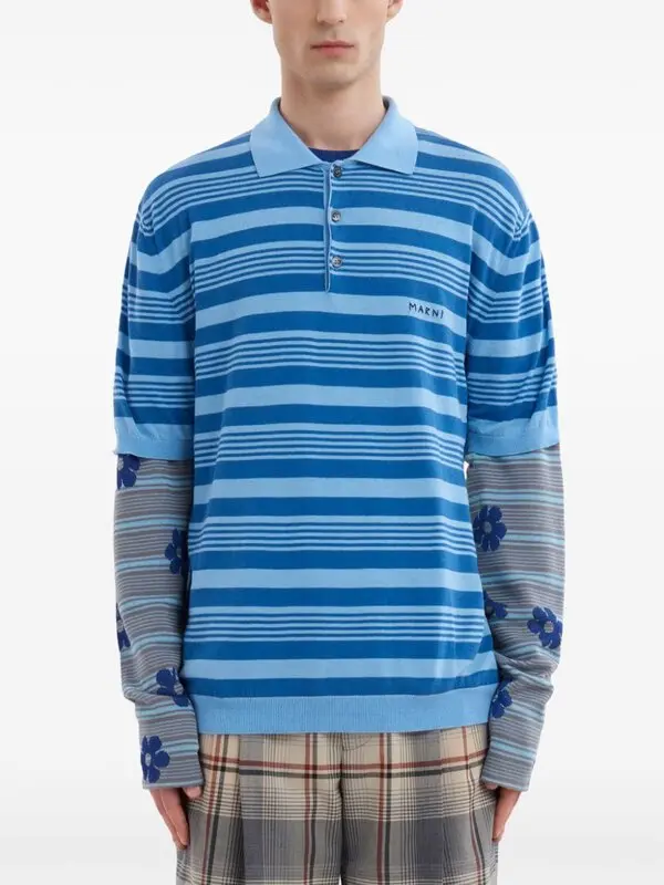 Marni Mixed Stripe Polo Shirt