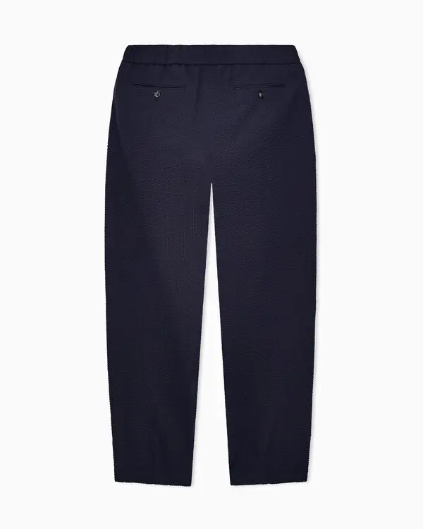 Giorgio Armani Single-pleat Virgin Wool And Cashmere Seersucker Trousers