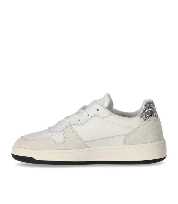 D.A.T.E. Court 2.0 Nylon Glitter Sneaker - White | Editorialist