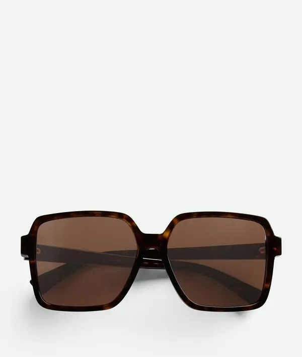 BOTTEGA  VENETA Bottega Veneta Soft Square Sunglasses - Havana/brown