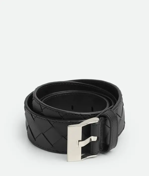 BOTTEGA  VENETA Bottega Veneta Watch Buckle Belt - Black
