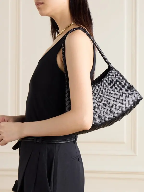 Dragon Diffusion Rosanna Mini Woven Leather Tote - Black