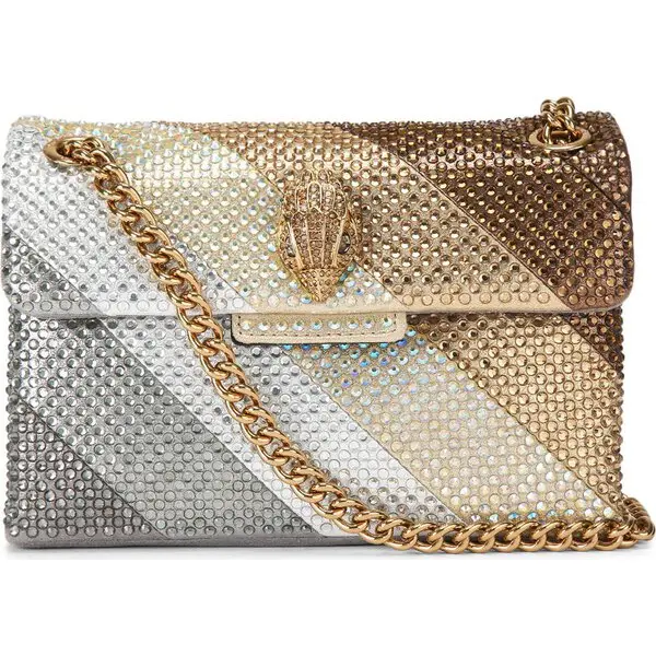 Kurt Geiger Mini Kensington Embellished Convertible Crossbody Bag - Open Grey