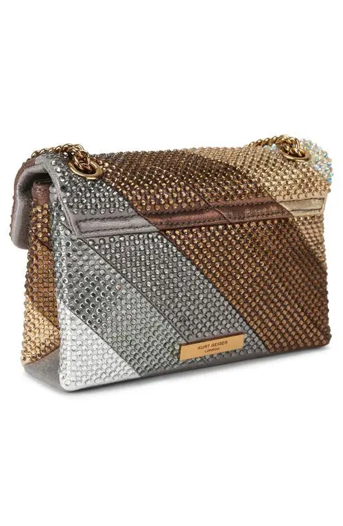 Kurt Geiger Mini Kensington Embellished Convertible Crossbody Bag - Open Grey