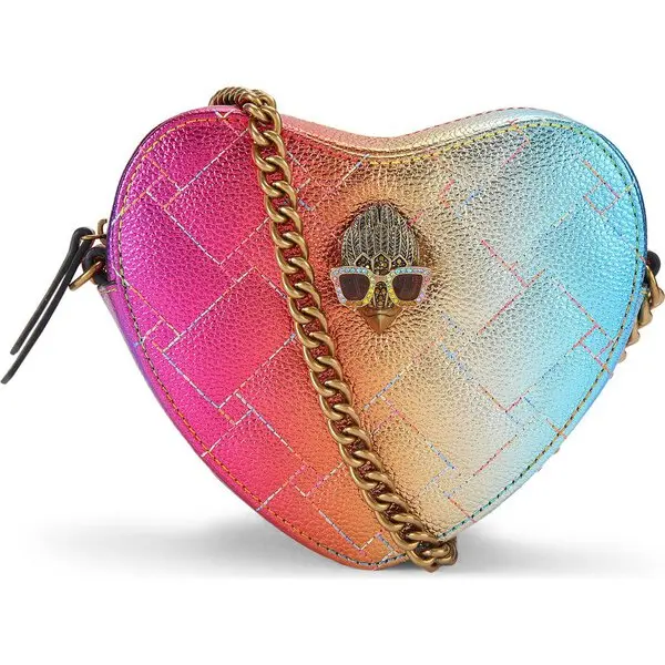 Kurt Geiger Kensington Heart Quilted Leather Crossbody Bag - Pink