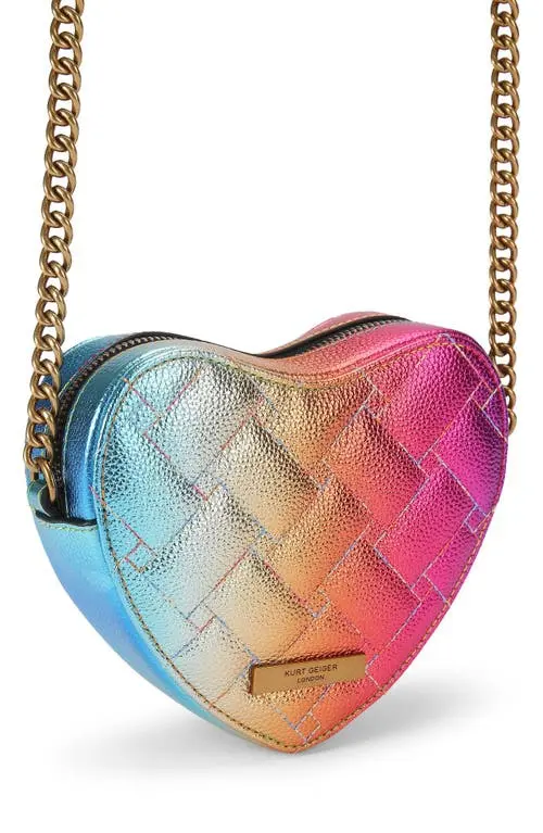 Kurt Geiger Kensington Heart Quilted Leather Crossbody Bag - Pink