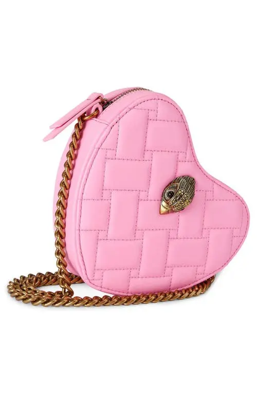 Kurt Geiger Kensington Heart Quilted Leather Crossbody Bag - Pink