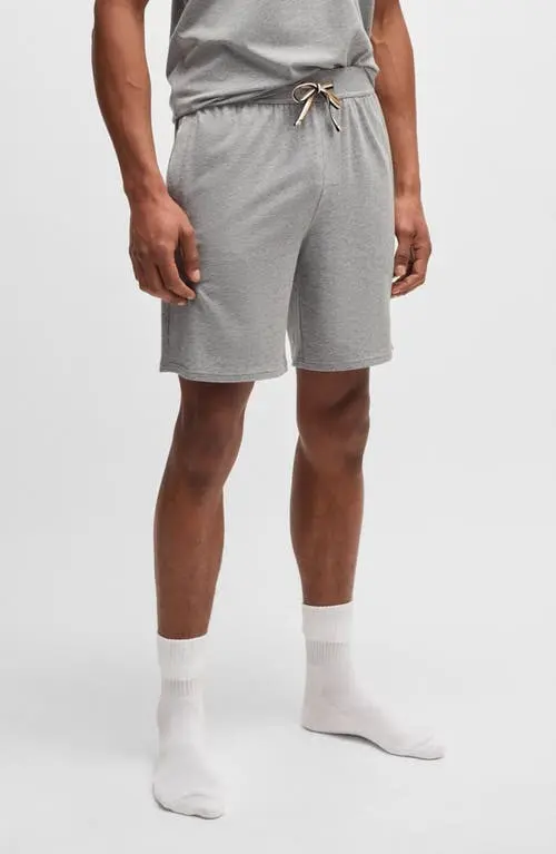 BOSS Unique Drawstring Jersey Lounge Shorts - Medium Grey