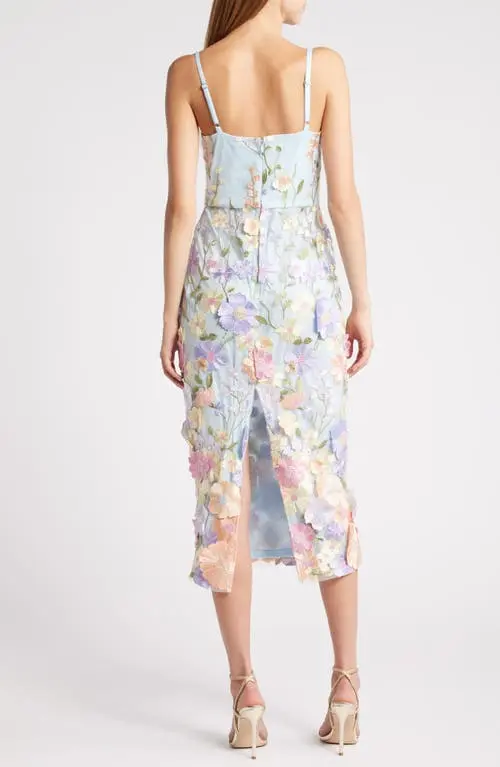 Bebe Floral Embroidery Midi Dress