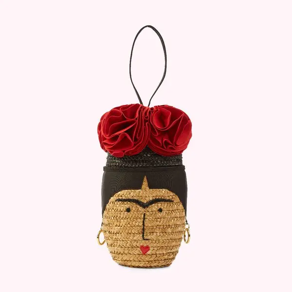 Lulu Guinness Straw Frida Basket Bag