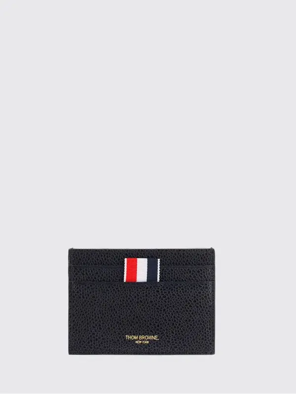 Thom Browne Compact Card Holder In Leather With Logo And Multiple Slots