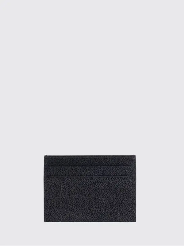 Thom Browne Compact Card Holder In Leather With Logo And Multiple Slots