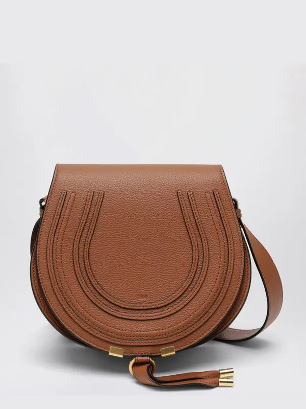 Chloé Marcie Grained Leather Shoulder Bag - Brown