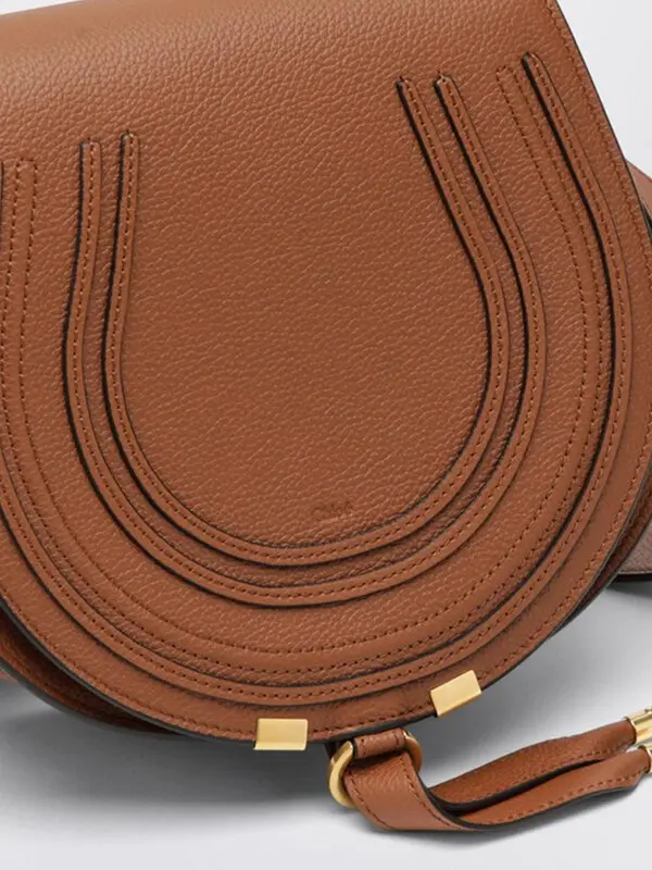 Chloé Marcie Grained Leather Shoulder Bag - Brown