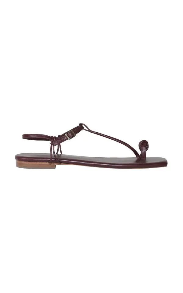 Johanna Ortiz Charted Dream Leather Sandals - Burgundy