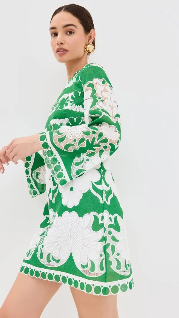 Borgo De Nor Stevie Burn Out Dress In Green/White - 50% Off | Editorialist