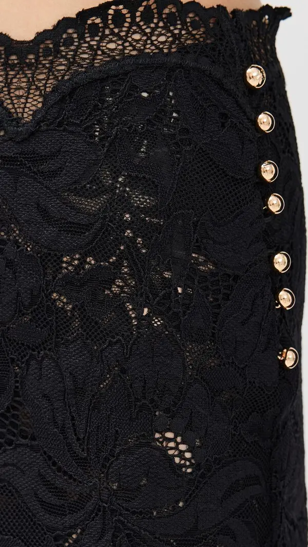 Rabanne Midi Skirt In Lace - Black