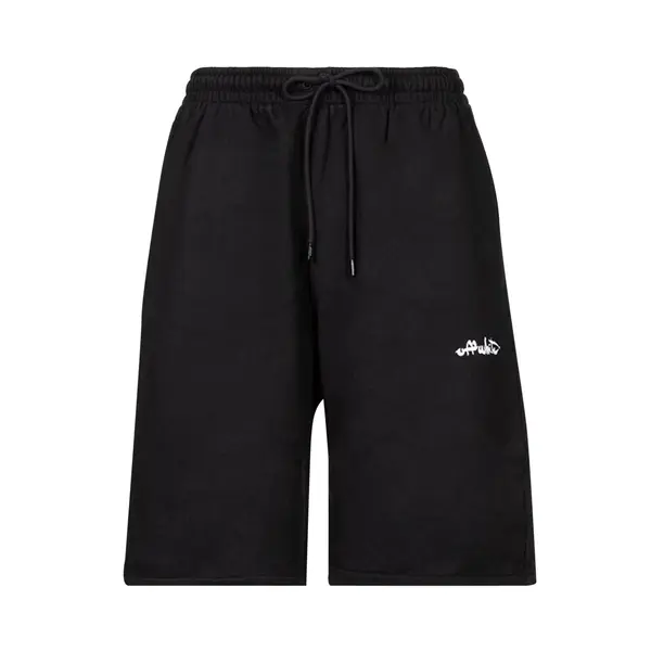 Off-White Paint Script Skate Sweatshort - Black