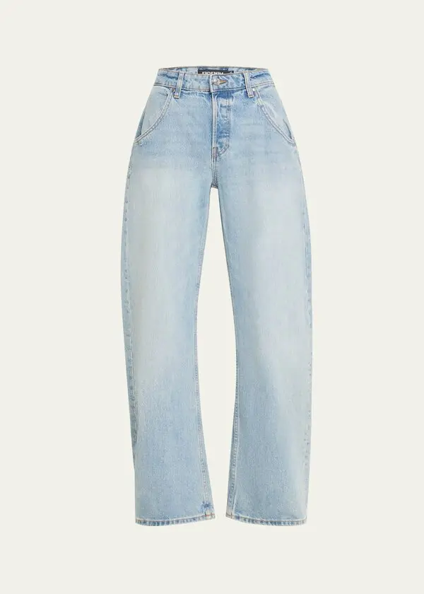 EB DENIM Enzo Mid-rise Barrel Jeans - Laguna