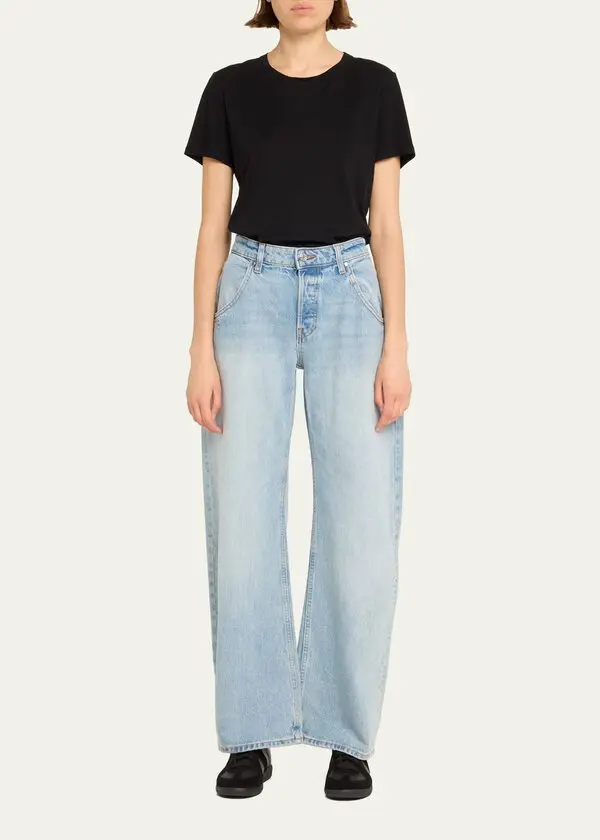 EB DENIM Enzo Mid-rise Barrel Jeans - Laguna