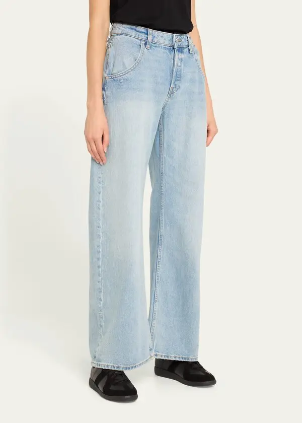 EB DENIM Enzo Mid-rise Barrel Jeans - Laguna