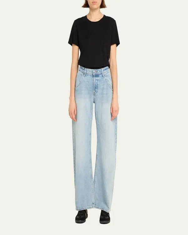 EB DENIM Enzo Mid-rise Barrel Jeans - Laguna