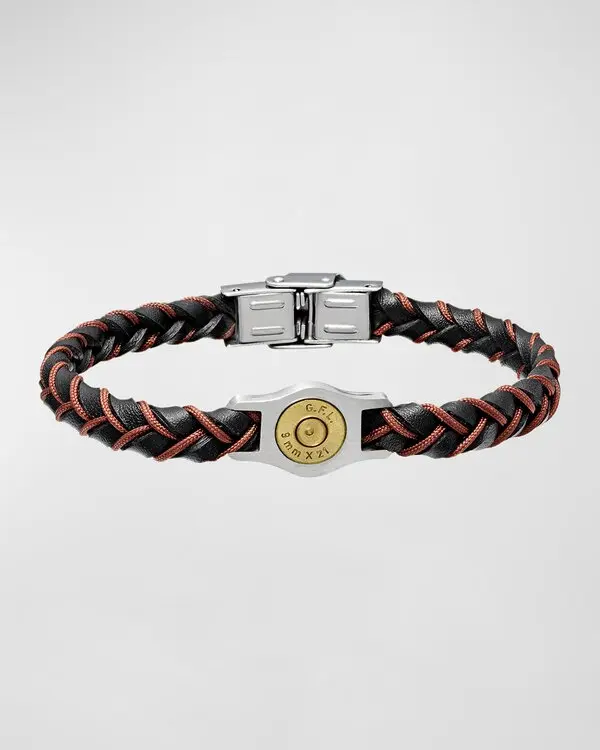 LINK UP Cartridge 2 Leather And Nylon Bracelet - Black/brown