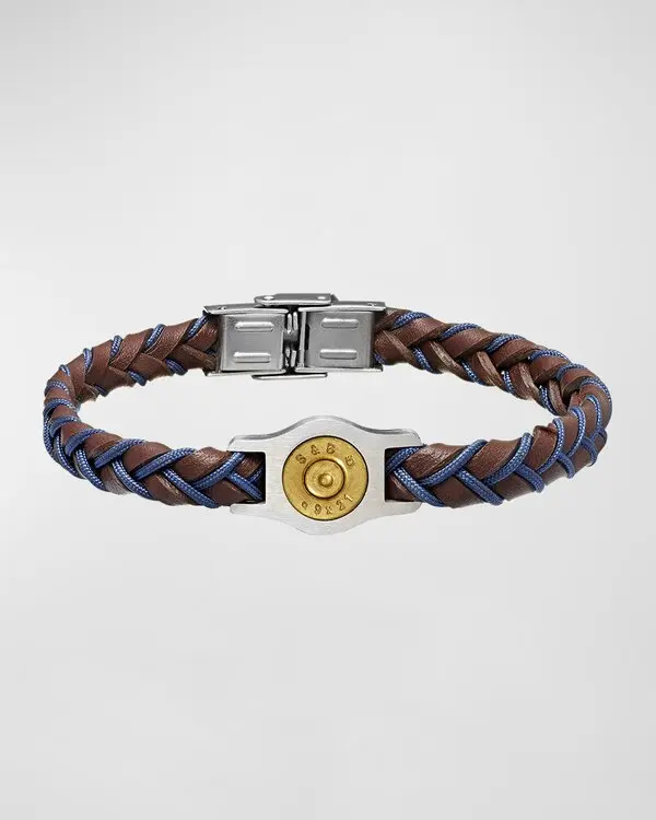 LINK UP Cartridge 2 Leather And Nylon Bracelet - Brown
