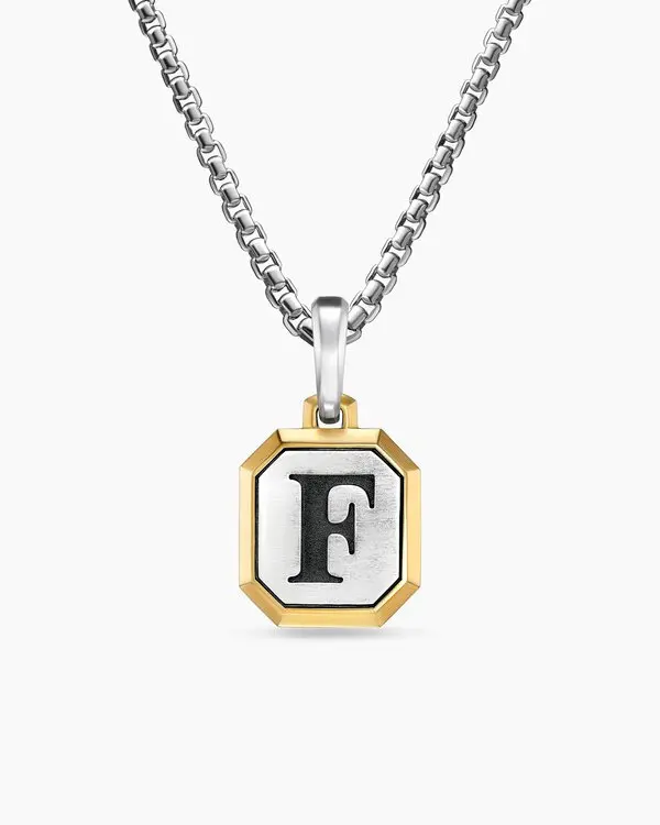 David Yurman Initial Amulet - Sterling Silver/14k Yellow Gold
