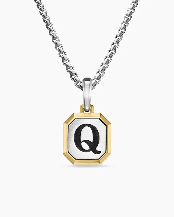 David Yurman Initial Amulet - Sterling Silver/14k Yellow Gold