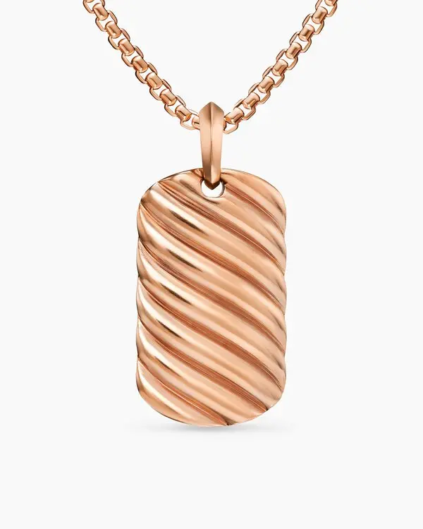 David Yurman Sculpted Cable Tag - 18k Rose Gold