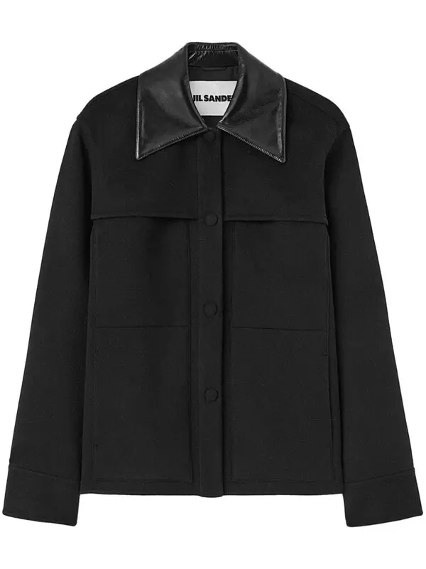 JIL SANDER Cutaway-collar Wool Shirt Jacket