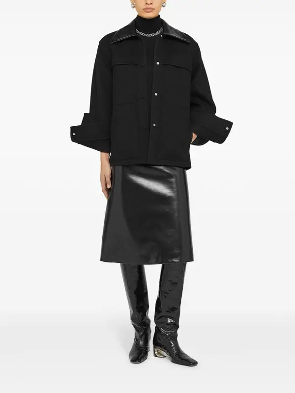 JIL SANDER Cutaway-collar Wool Shirt Jacket