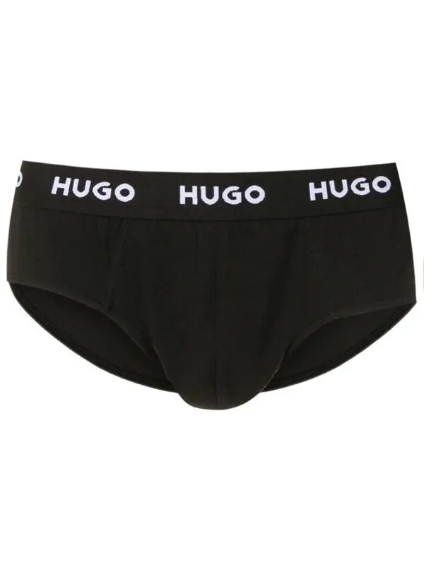 Hugo Pack Go Three Logo-waistband Briefs