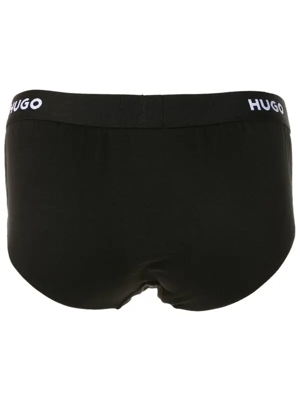 Hugo Pack Go Three Logo-waistband Briefs