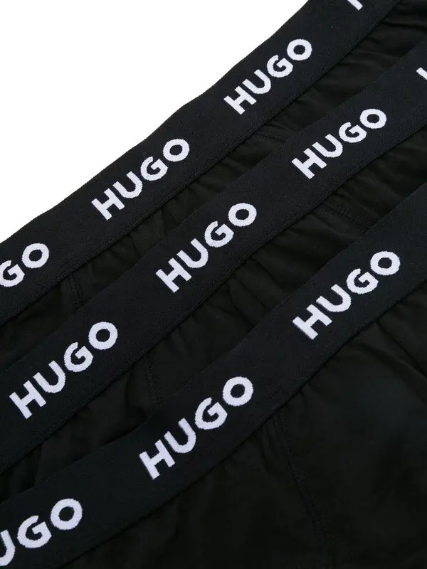 Hugo Pack Go Three Logo-waistband Briefs