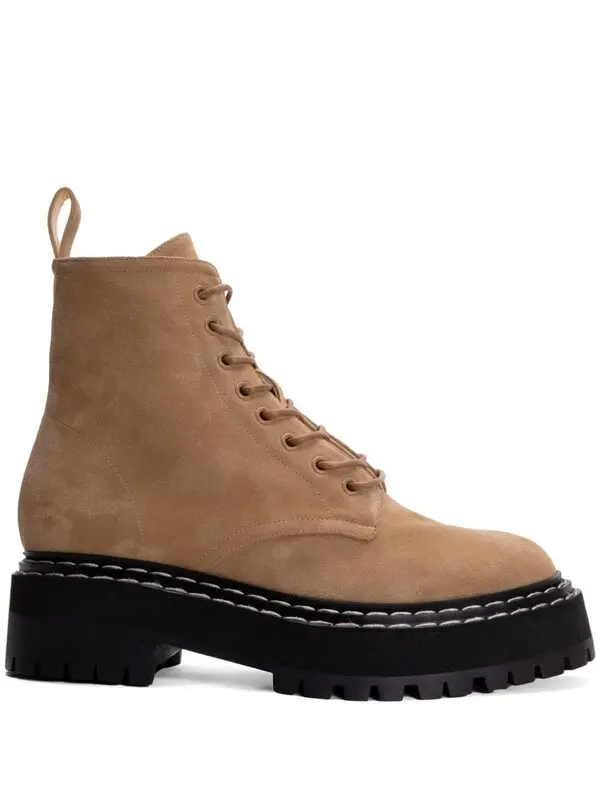 Proenza Schouler Suede Lace-up Boots - Neutrals