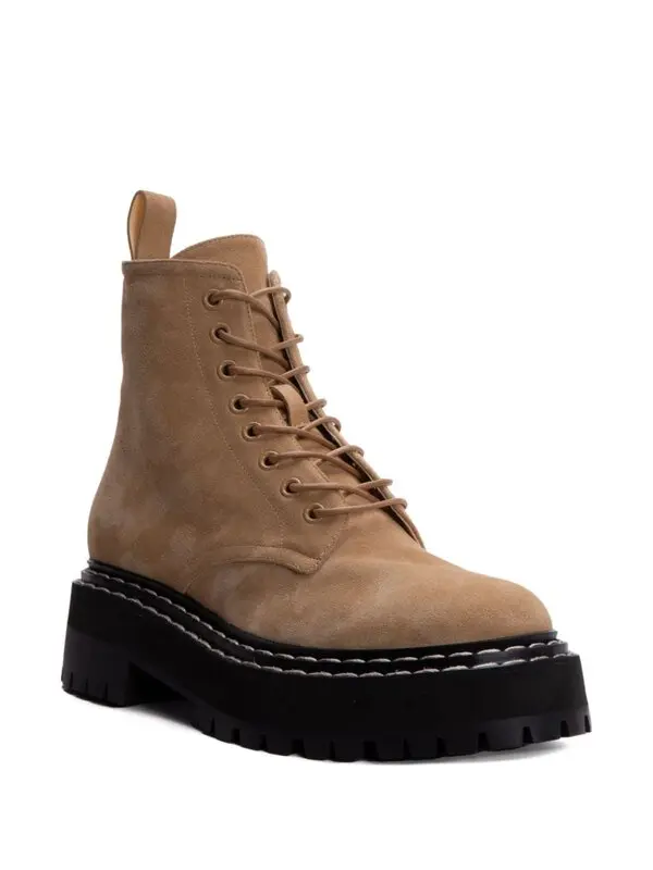 Proenza Schouler Suede Lace-up Boots - Neutrals