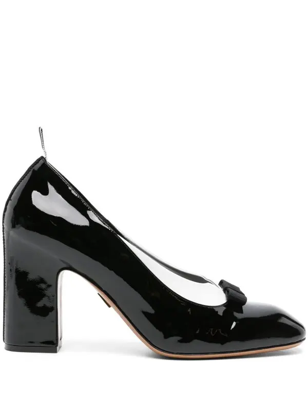 Thom Browne Patent Leather Court Shoes With Bow Detail