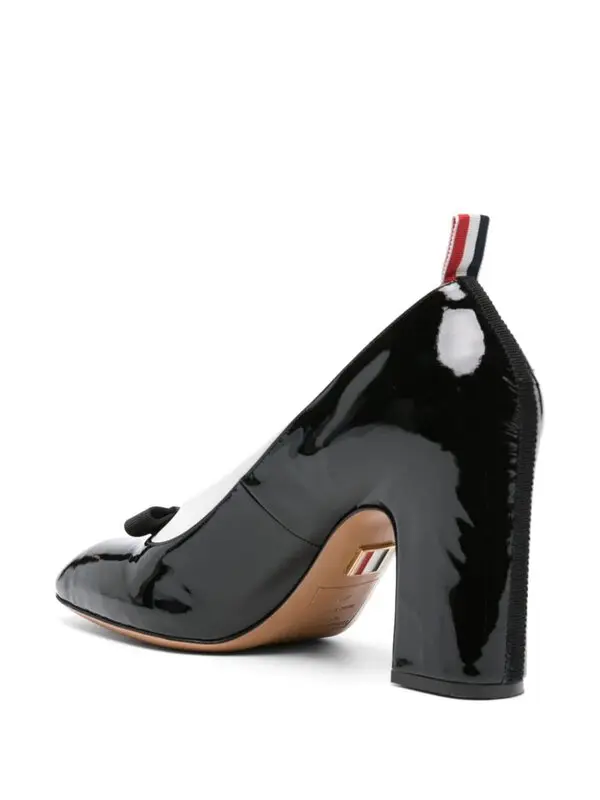 Thom Browne Patent Leather Court Shoes With Bow Detail
