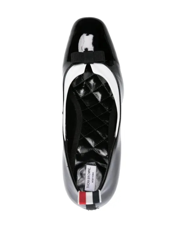 Thom Browne Patent Leather Court Shoes With Bow Detail