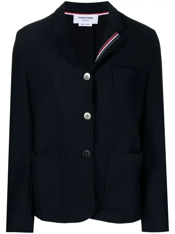 Thom Browne Rwb-tab Jersey Blazer - Blue