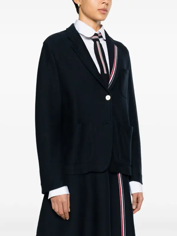 Thom Browne Rwb-tab Jersey Blazer - Blue