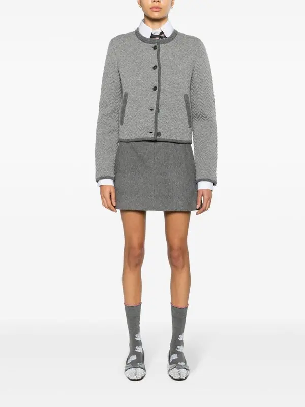 Thom Browne Herringbone 3d-knit Cardigan