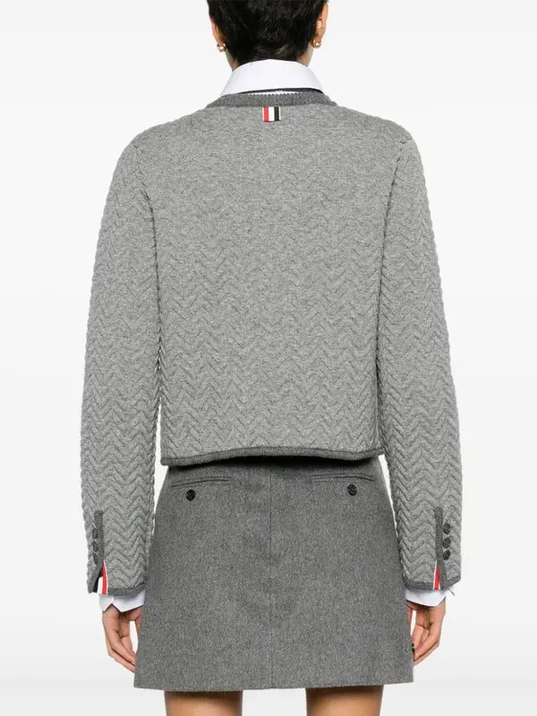 Thom Browne Herringbone 3d-knit Cardigan